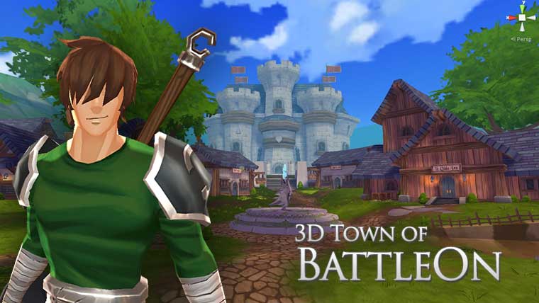 Town of BattleOn in 3D - Adventure Quest 3D, Cross Platform MMORPG